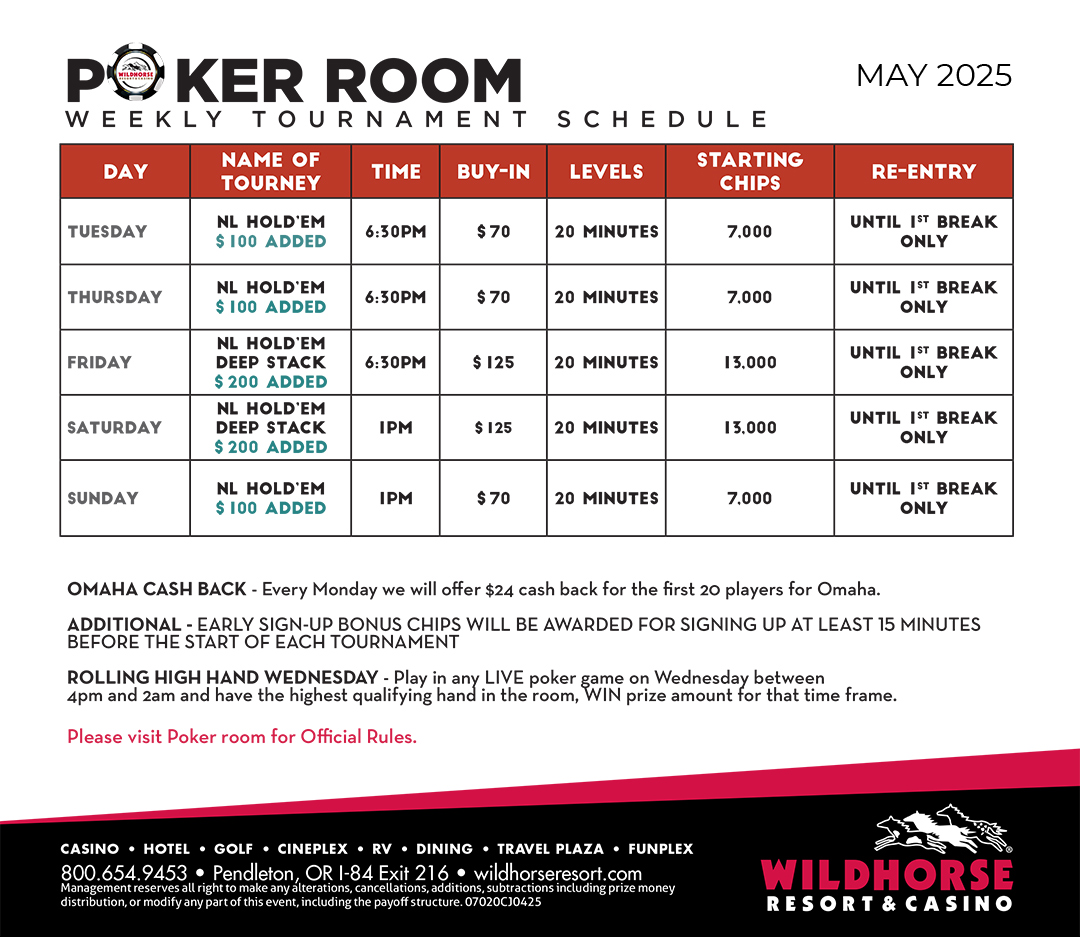 Poker | Wildhorse Resort & Casino